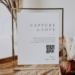 Capture the Love QR Code Sign, Minimal Share the Love Photo Sign ...