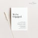 Minimal We're Engaged Invitation Template, Modern Engagement Party ...