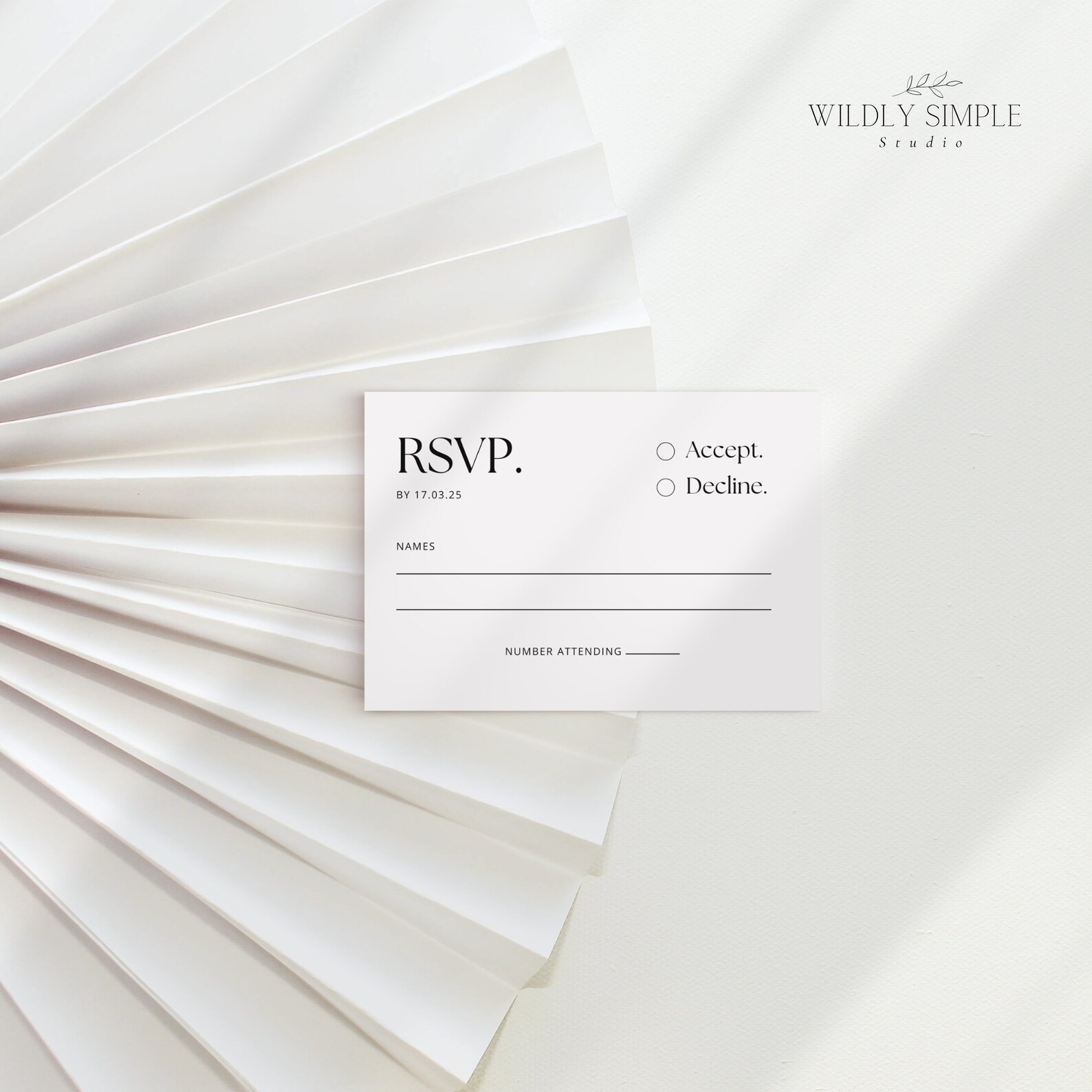 Minimalist Wedding RSVP Card, Modern Response Card, Simple Enclosure ...
