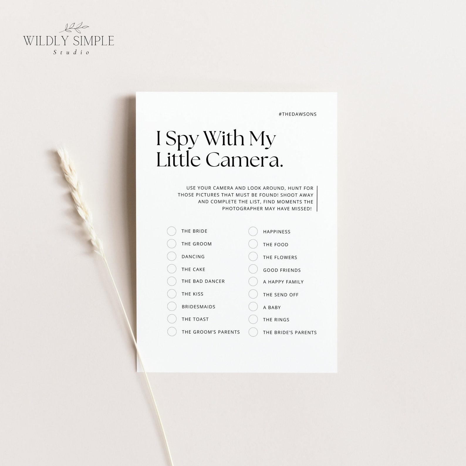 I Spy Wedding Camera Game, Printable Table Activity, Capture the Love ...