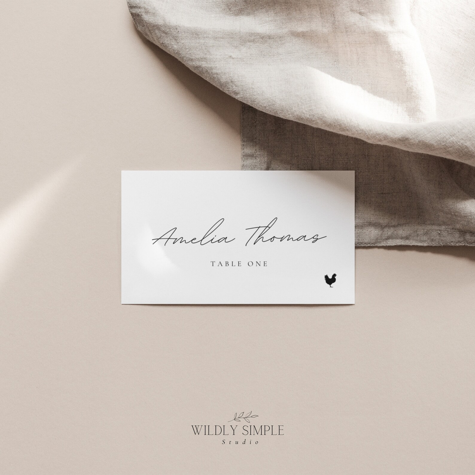 Place Card With Meal Indicator, Wedding Food Choice Icons, Name Card ...