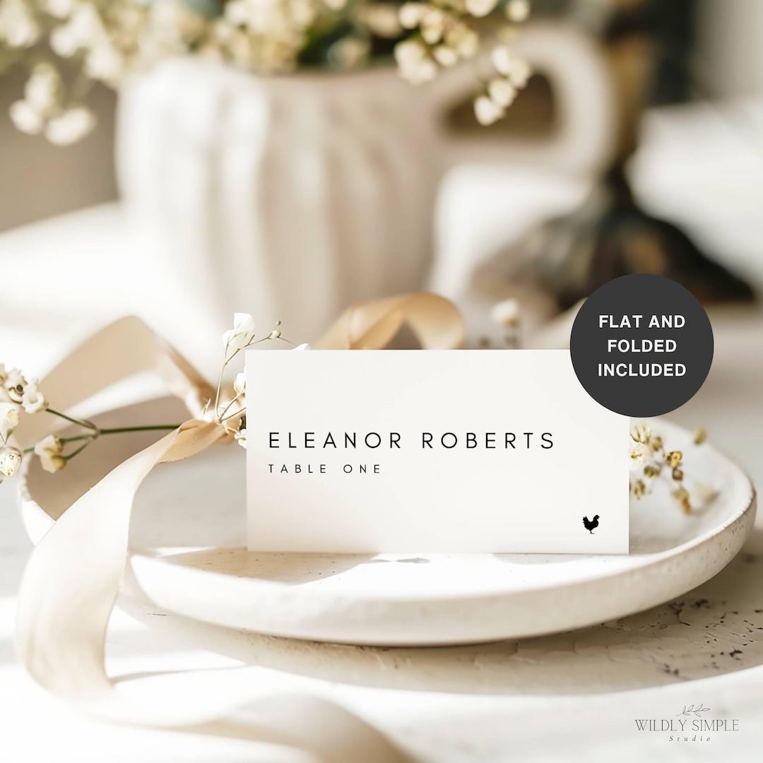 Place Card With Meal Indicator, Wedding Food Selection, Name Card With ...