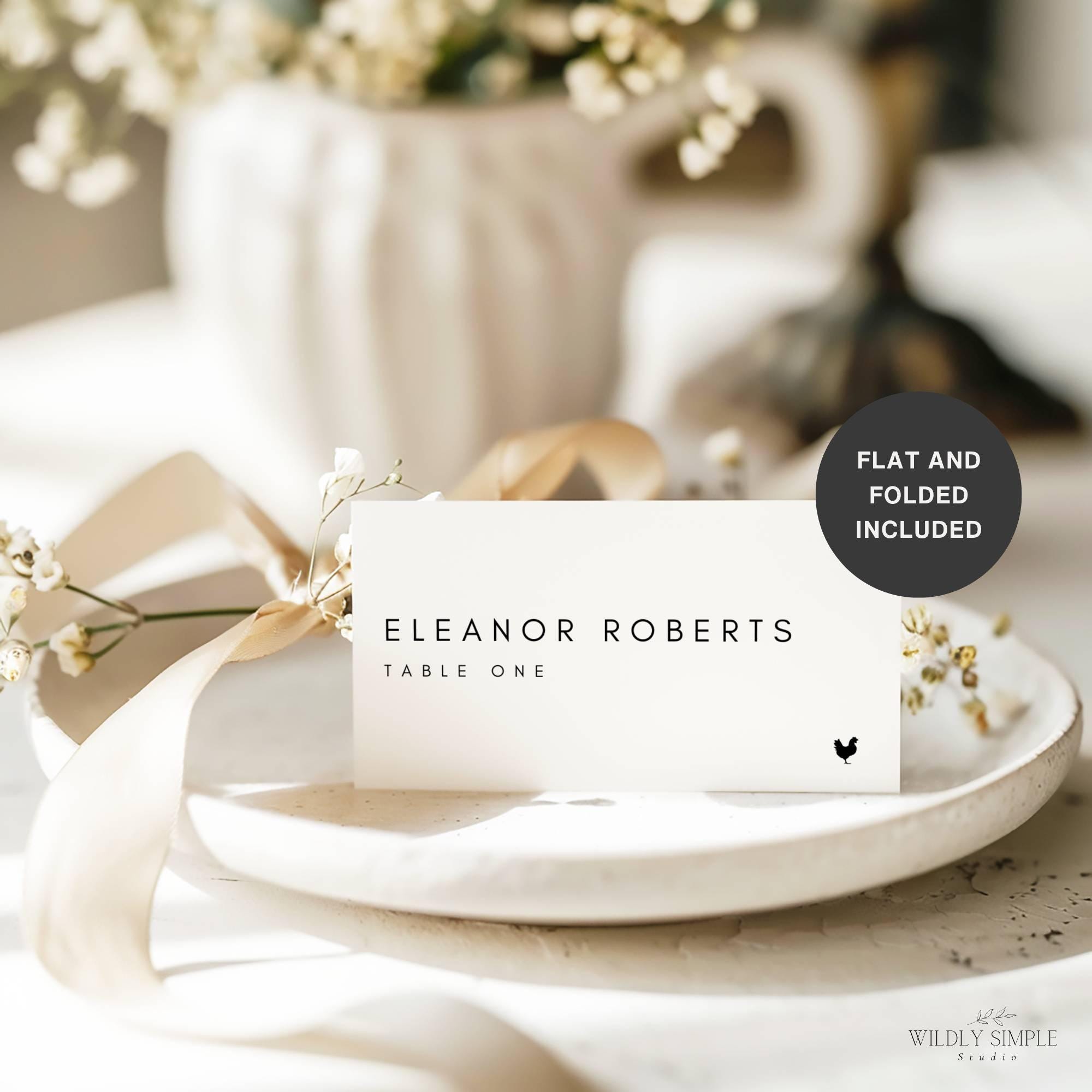 Place Card With Meal Indicator, Wedding Food Selection, Name Card With ...