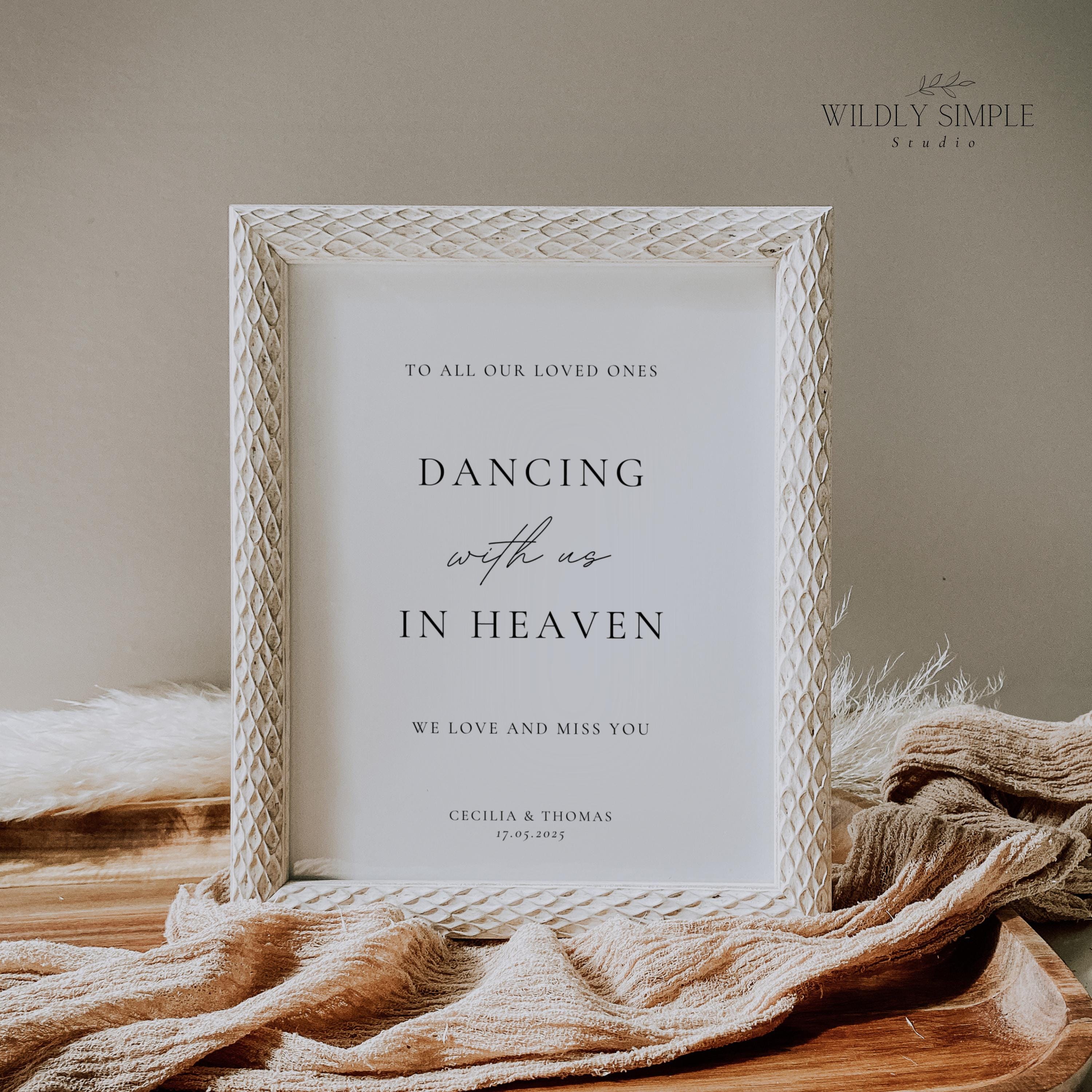 Dancing With Us in Heaven Wedding Sign, Elegant Wedding Memorial, in ...