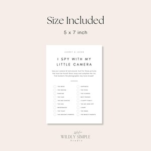 I Spy Wedding Camera Game, Interactive Scavenger Hunt Card, Photo ...