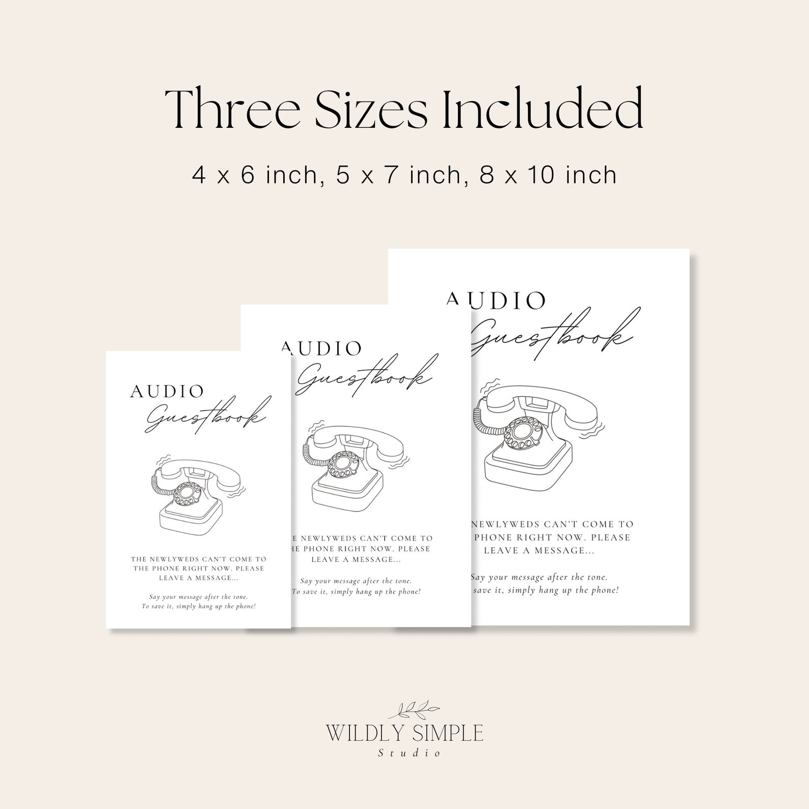 Audio Guest Book Signage, Wedding Phone Guestbook Sign, Leave a ...