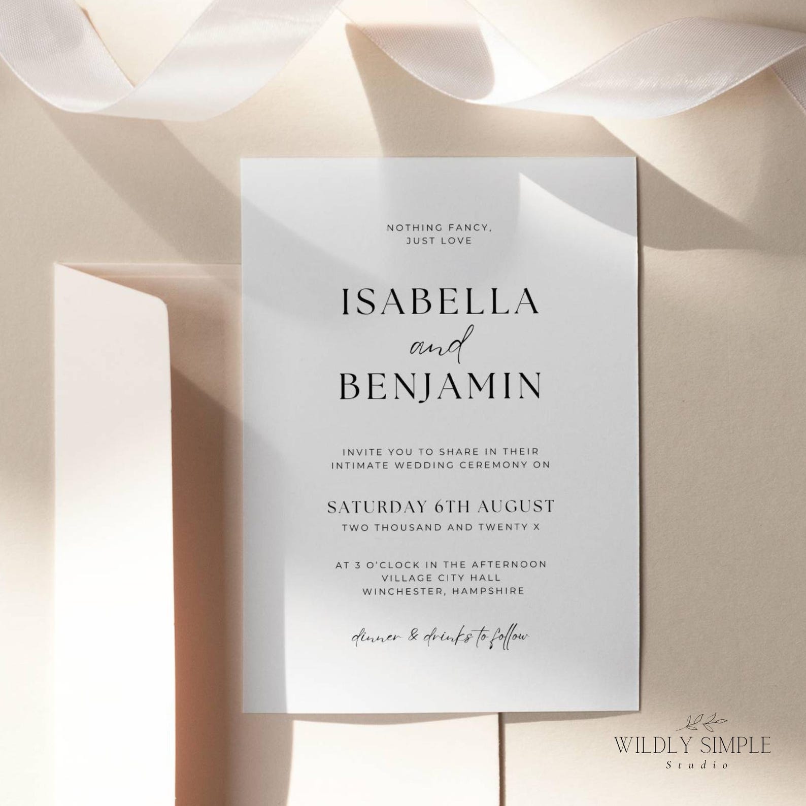 Intimate Wedding Ceremony Invitation, Nothing Fancy Micro Reception ...
