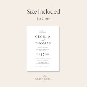 Intimate Wedding Ceremony Invitation, Elegant Micro Wedding Invite ...