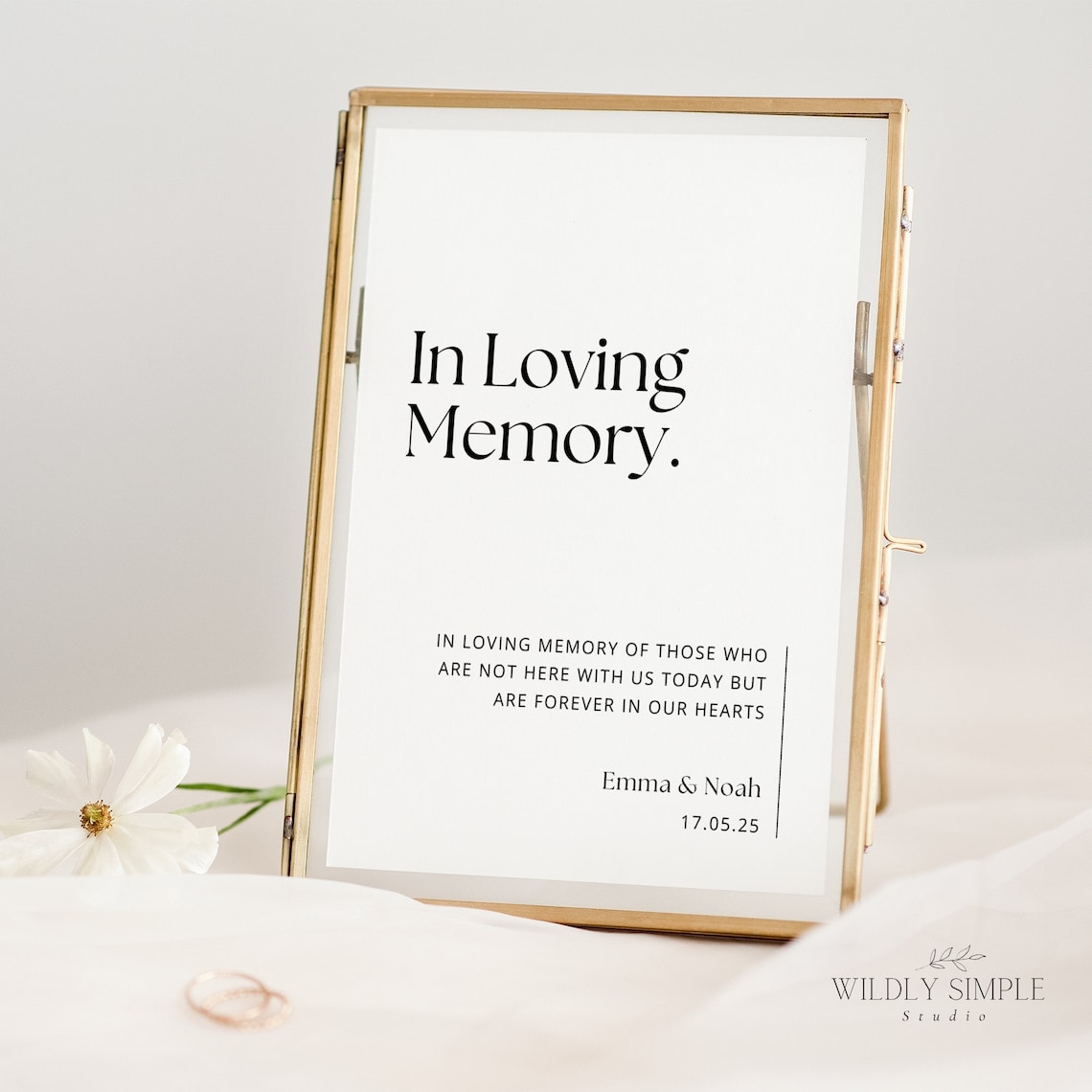 Modern Minimalist in Loving Memory Sign, Forever in Our Hearts, Wedding ...