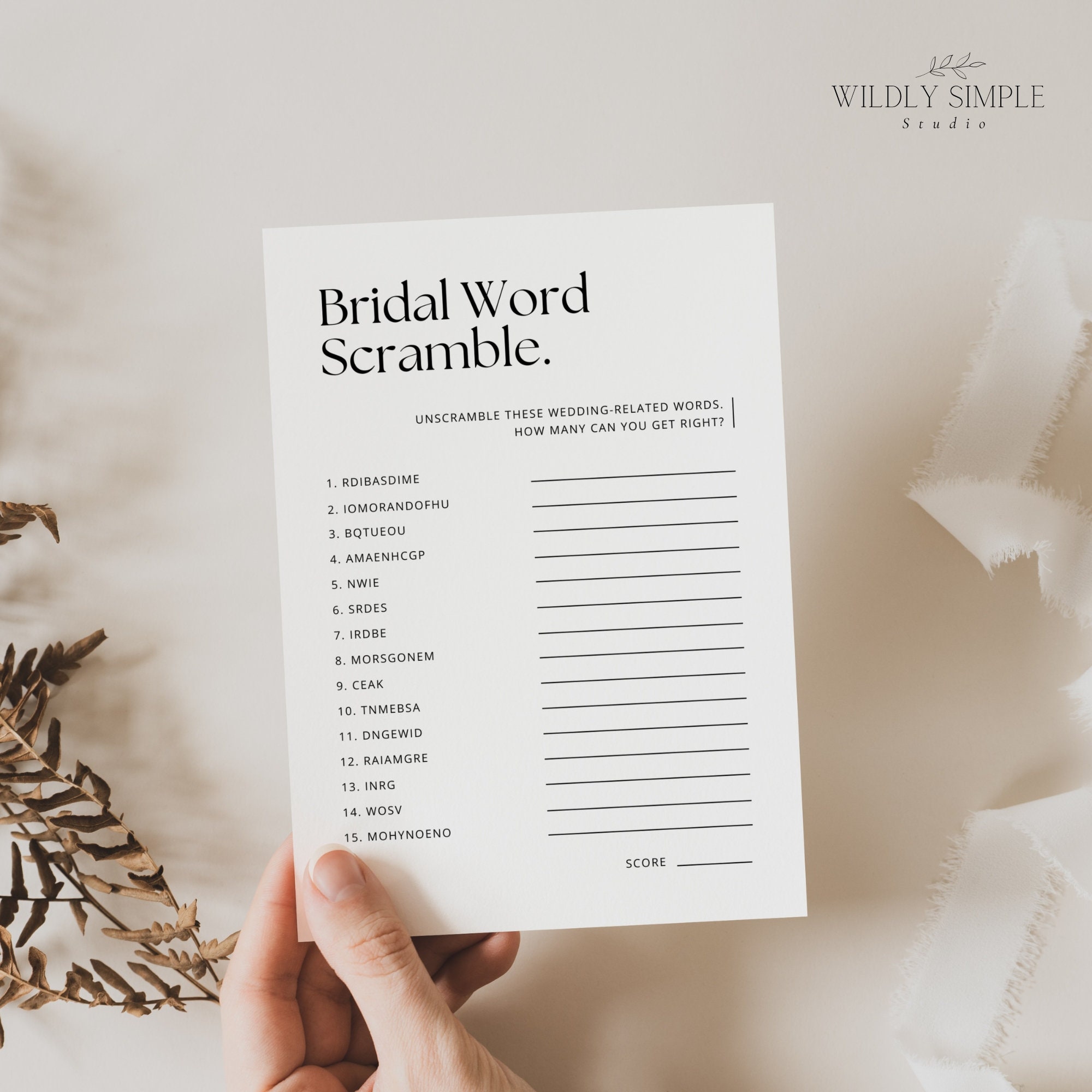 Word Scramble Bridal Shower Game, Printable Bachelorette Party Activity ...