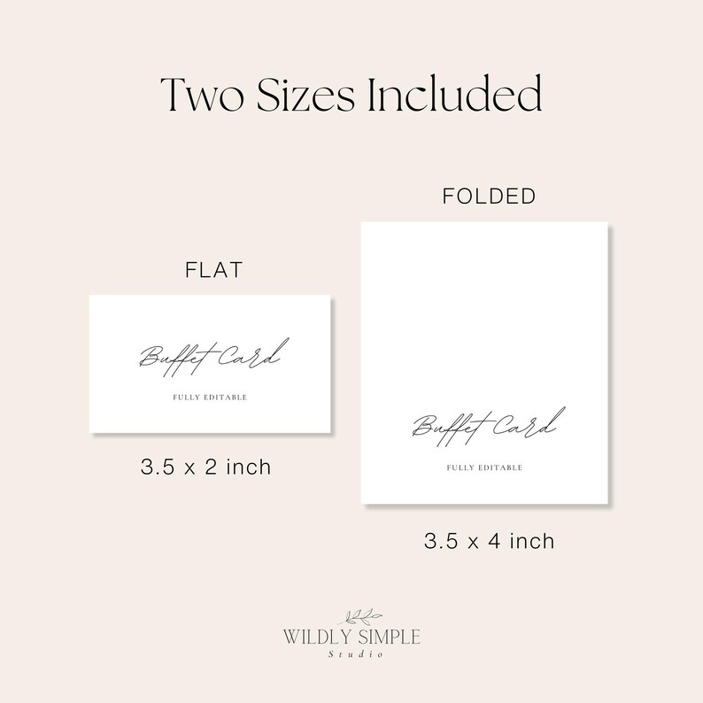 Wedding Buffet Menu Cards, Printable Food Labels, Elegant Script Decor ...