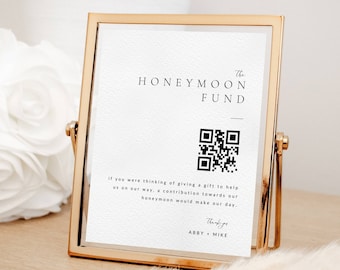 Wedding QR Code Sign Template Minimal Themed Wedding Reception QR Signs ...