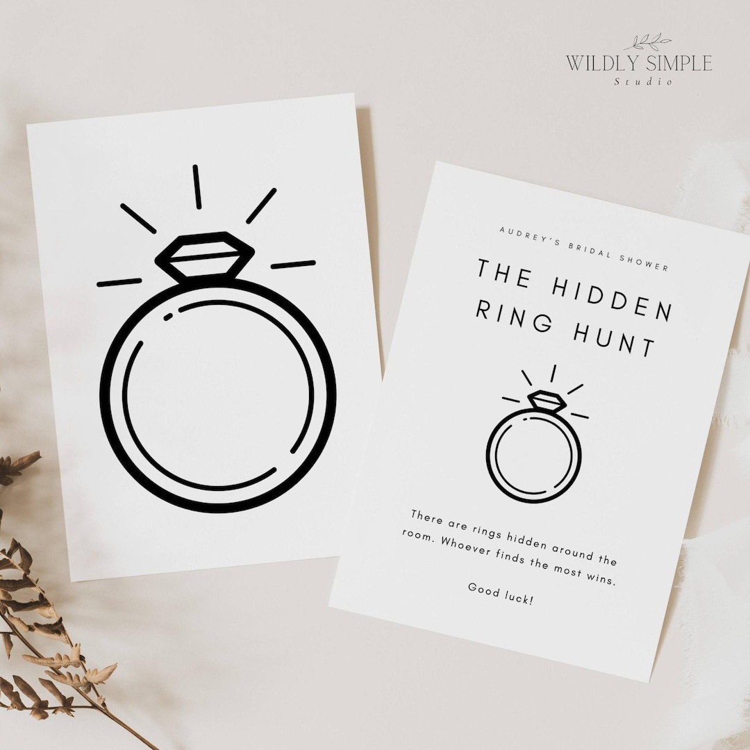 Ring Hunt Bridal Shower Game, Printable Bachelorette Hen Activity, Find ...