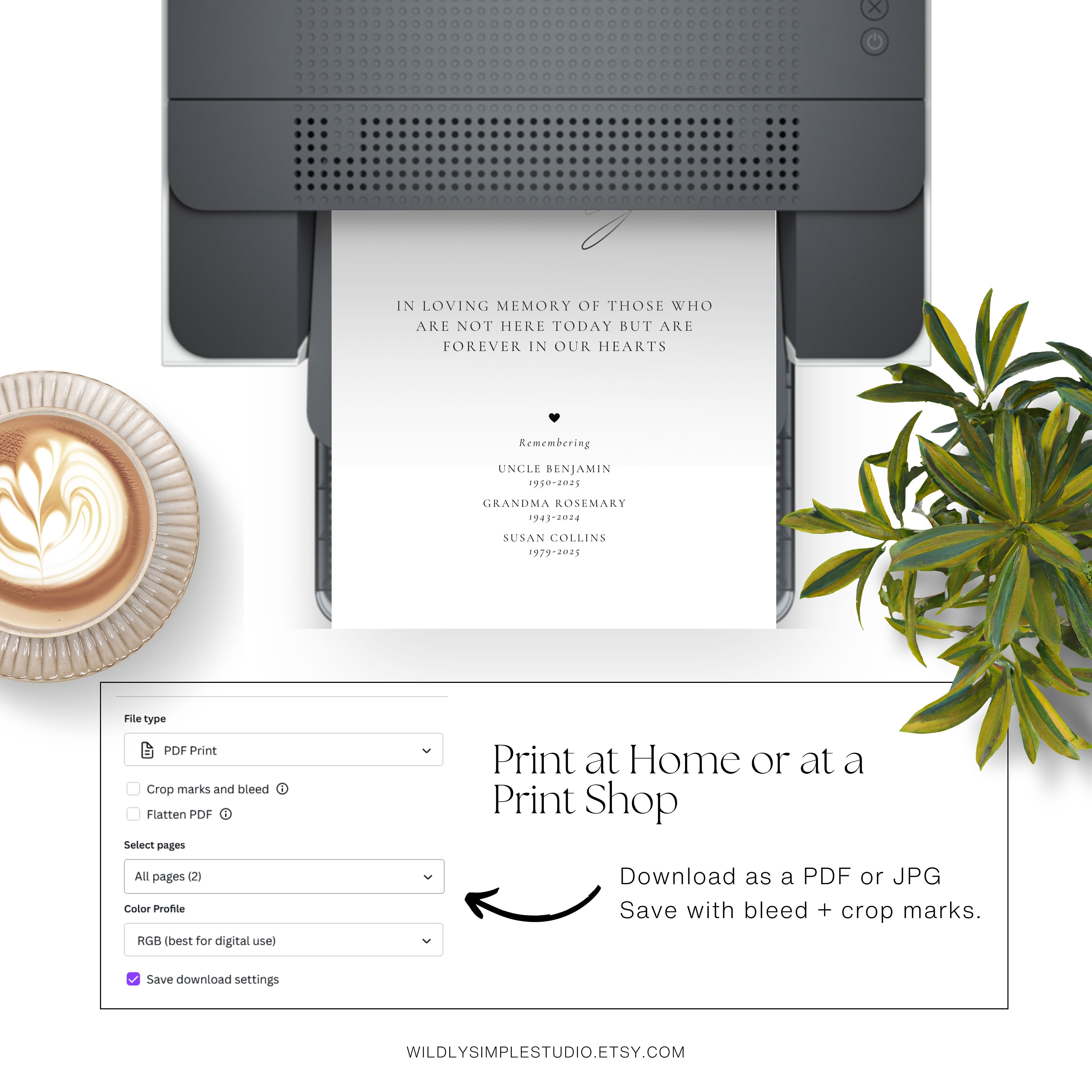 In Loving Memory Wedding Sign Template, Printable Memorial Table Sign ...