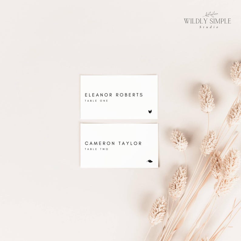 Place Card With Meal Indicator, Wedding Food Selection, Name Card With ...