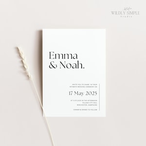 Intimate Wedding Ceremony Invitation, Nothing Fancy Micro Reception ...