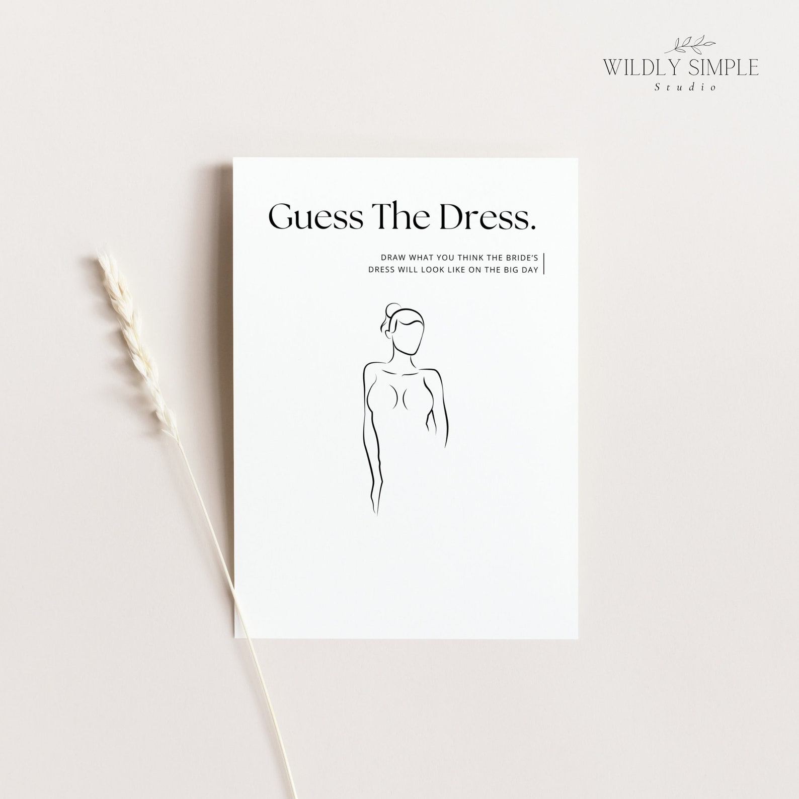 Guess the Bride's Dress, Guess the Dress Bridal Shower Game Card ...