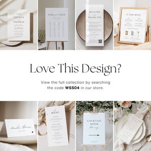 Food Menu Buffet Sign Wedding, Elegant Minimal, Reception Dinner Table ...
