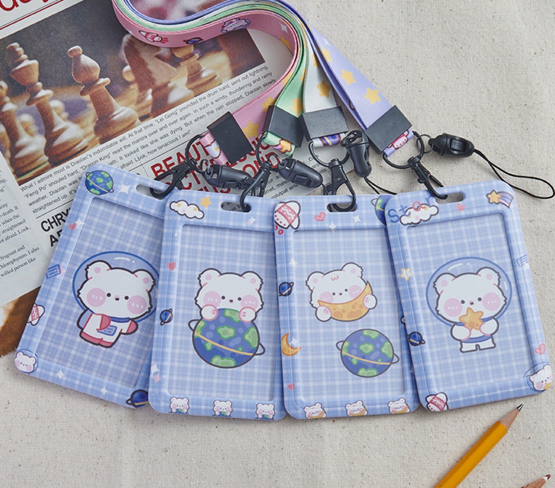 Cute Animal Pattern ID Card Holder and Lanyard Set, Badge Holders ...