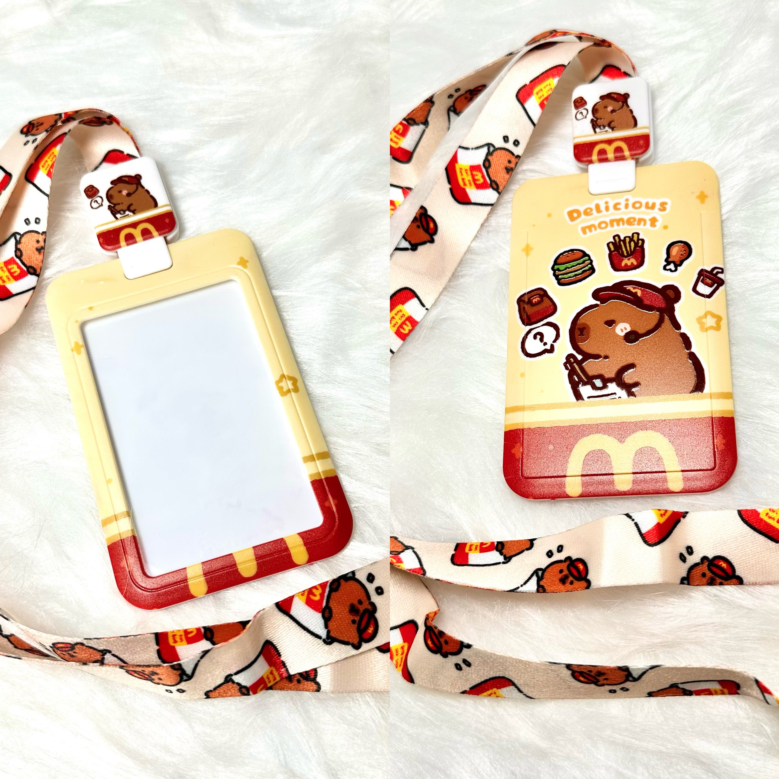 Cute Cartoon Pattern ID Card Holder & Lanyard, Badge Holder, Stylish ID ...