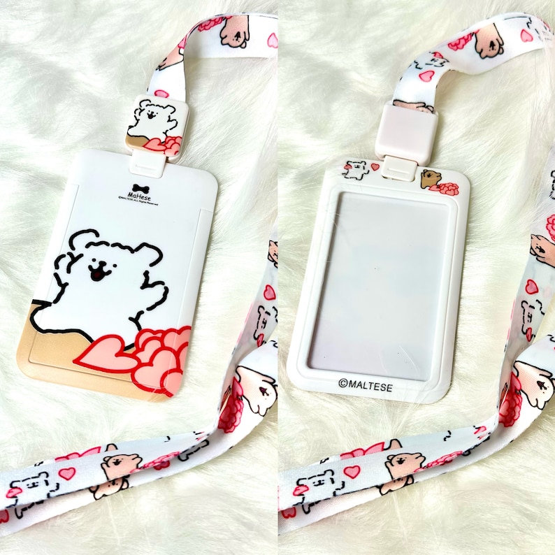 Cute Cartoon Pattern ID Card Holder & Lanyard, Badge Holder, Stylish ID ...