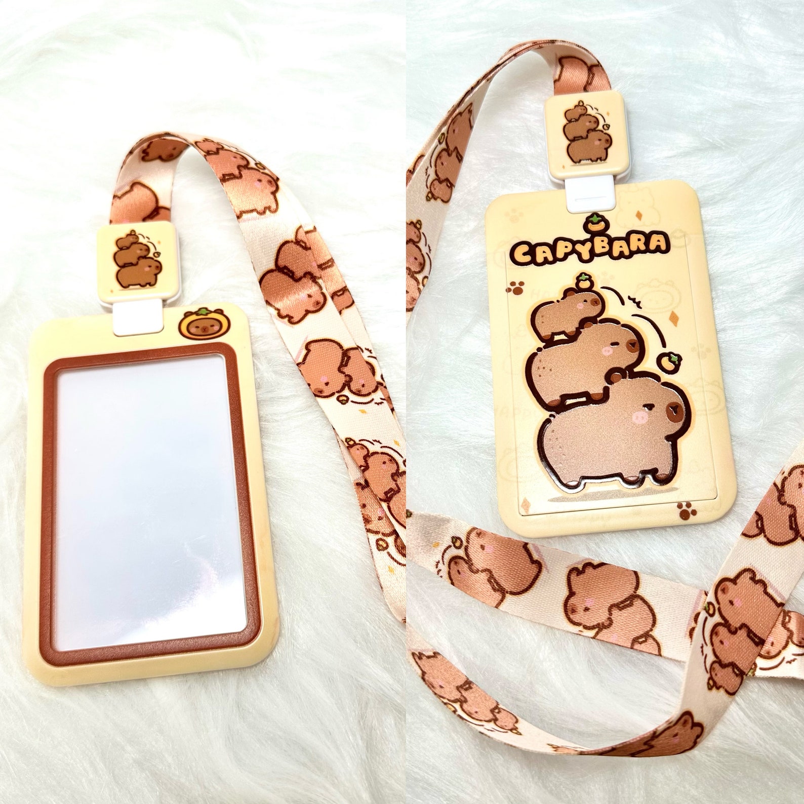Cute Cartoon Pattern ID Card Holder & Lanyard, Badge Holder, Stylish ID ...