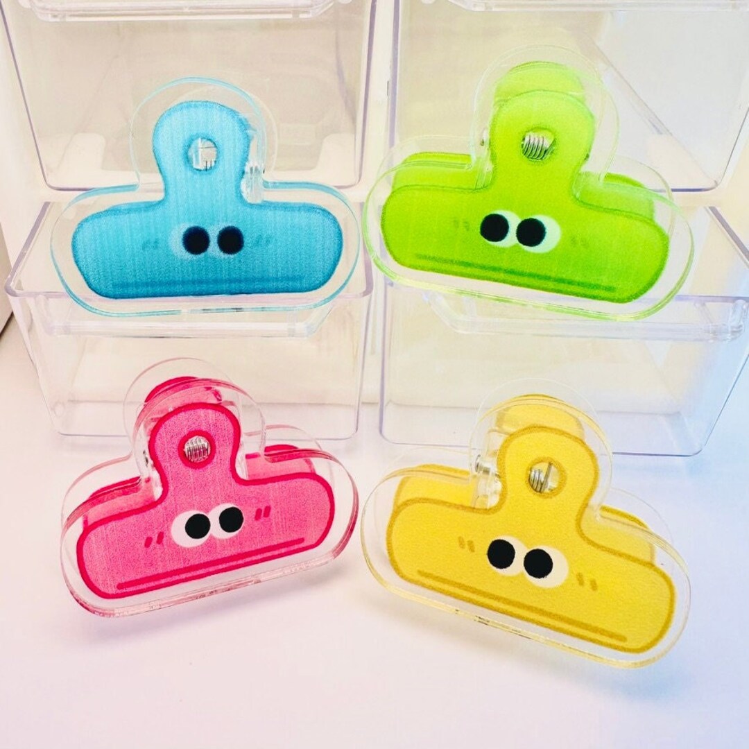 1 Piece Cute Cartoon Acrylic Binder Clips, Double Sided Paper Clip for ...