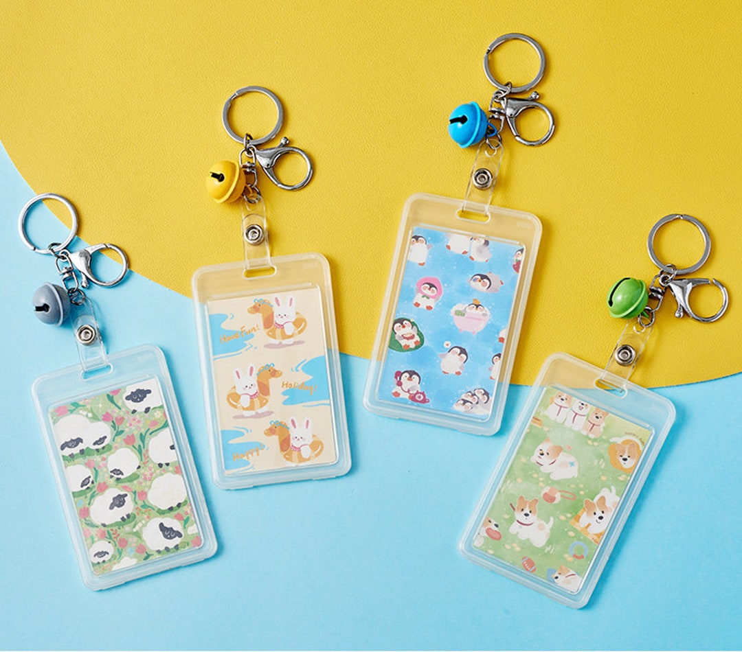 Cute Animal Pattern ID Card Holder and Lanyard Set Adorable Animal ...