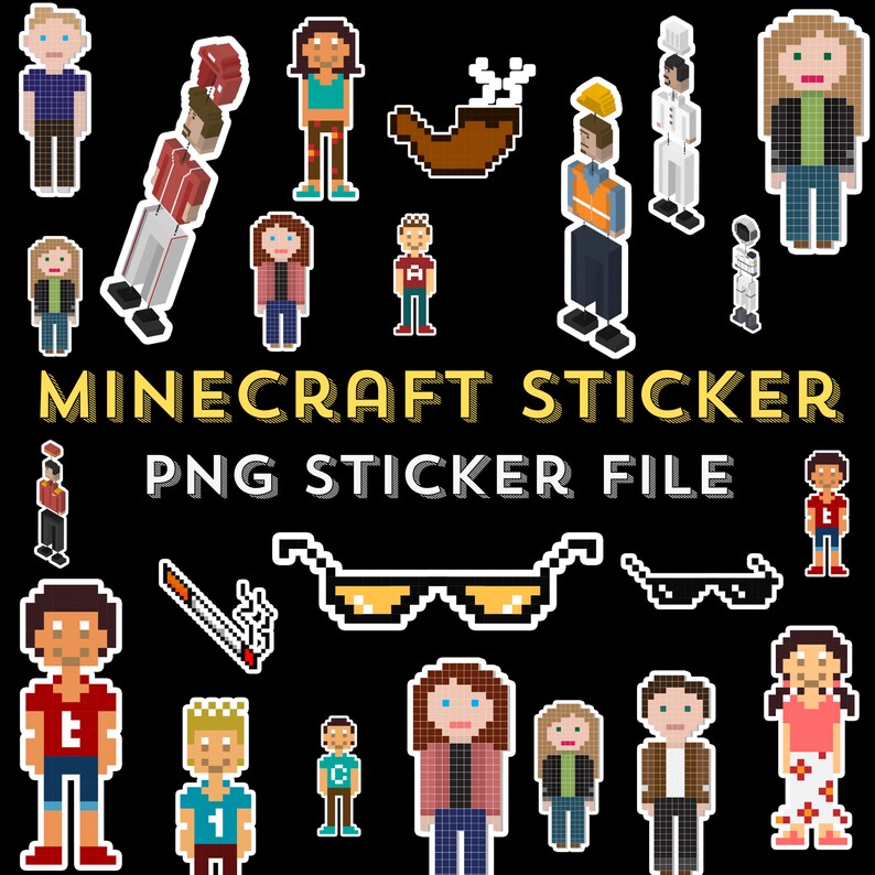 Minecraft PNG Bundle, Mine Png, Craft, Creeper Svg Steve Cut Files for ...