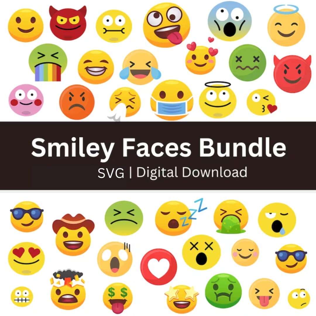 150 Emoji SVG, Smiley Face SVG, Happy Face Svg, Emoji Clipart, Emoji ...