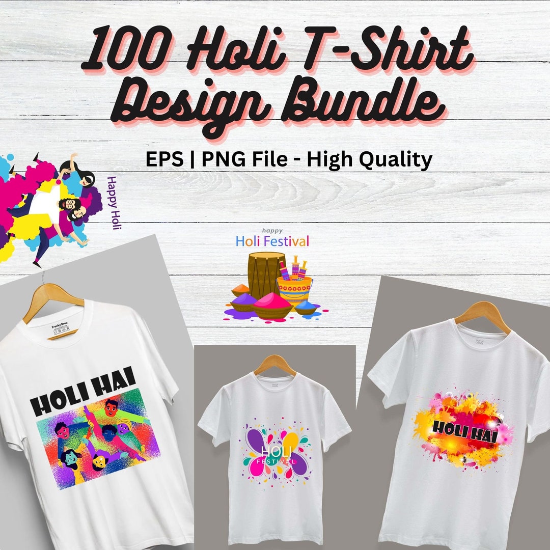 Happy Holi Bundle Design 100 Design Bundle Sublimation Cricut, SVG, PDF ...