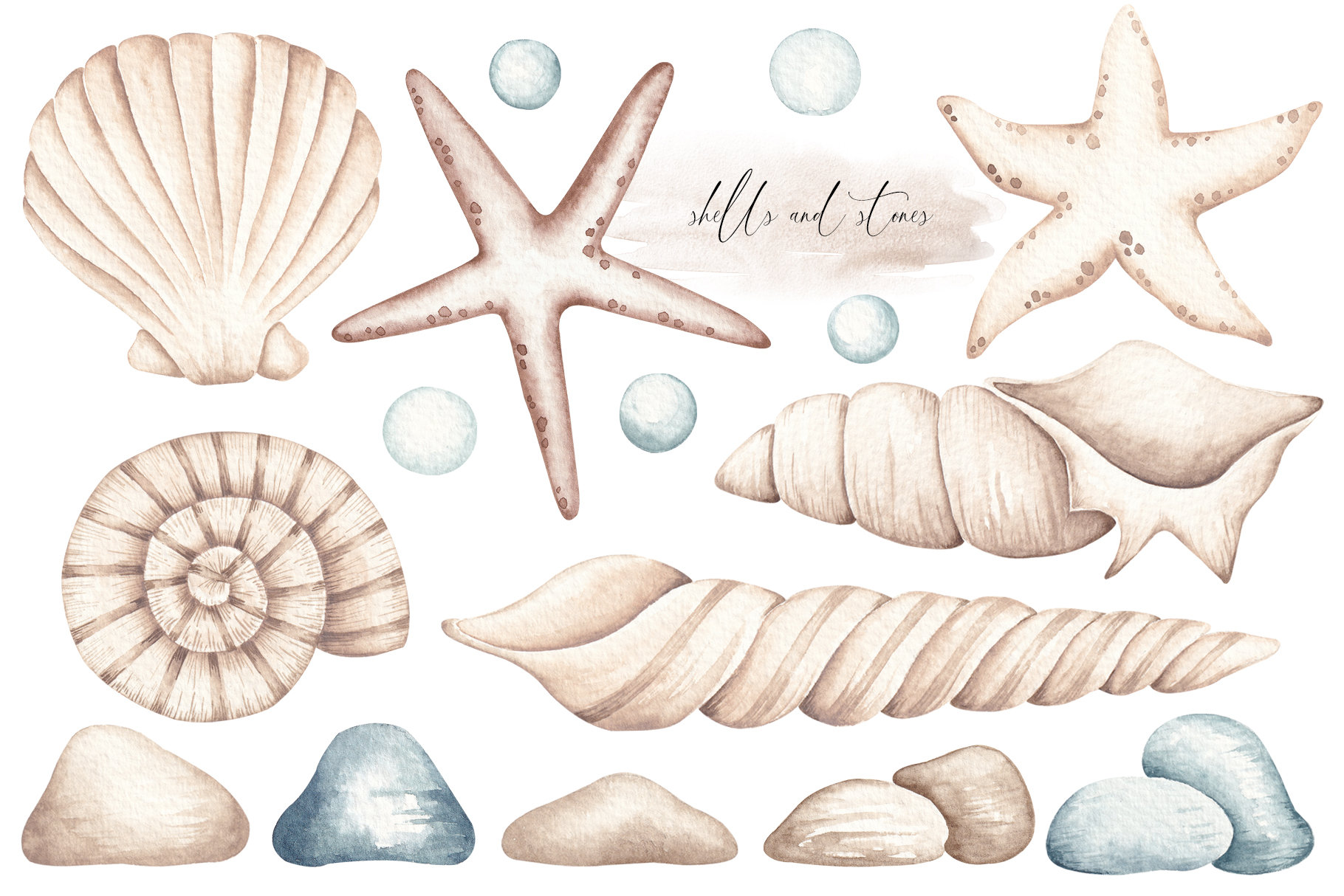 Watercolor Nautical Printable Clipart Ocean Life Marine Digital Print ...