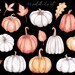 Fall Pumpkins Leaves Printable Clip Art Thanksgiving Watercolor Prints ...