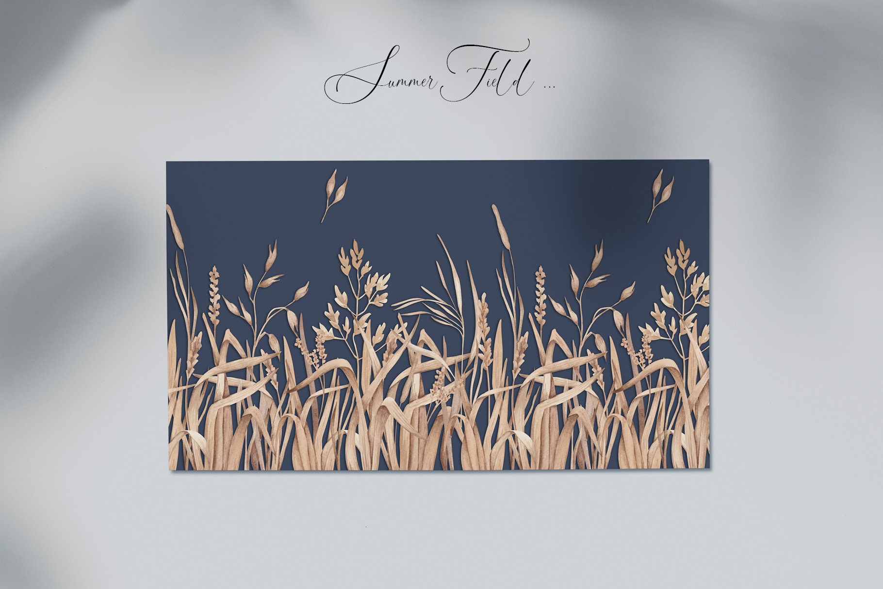 Wheat Field Seamless Border. Summer Field Plants Printable Design ...