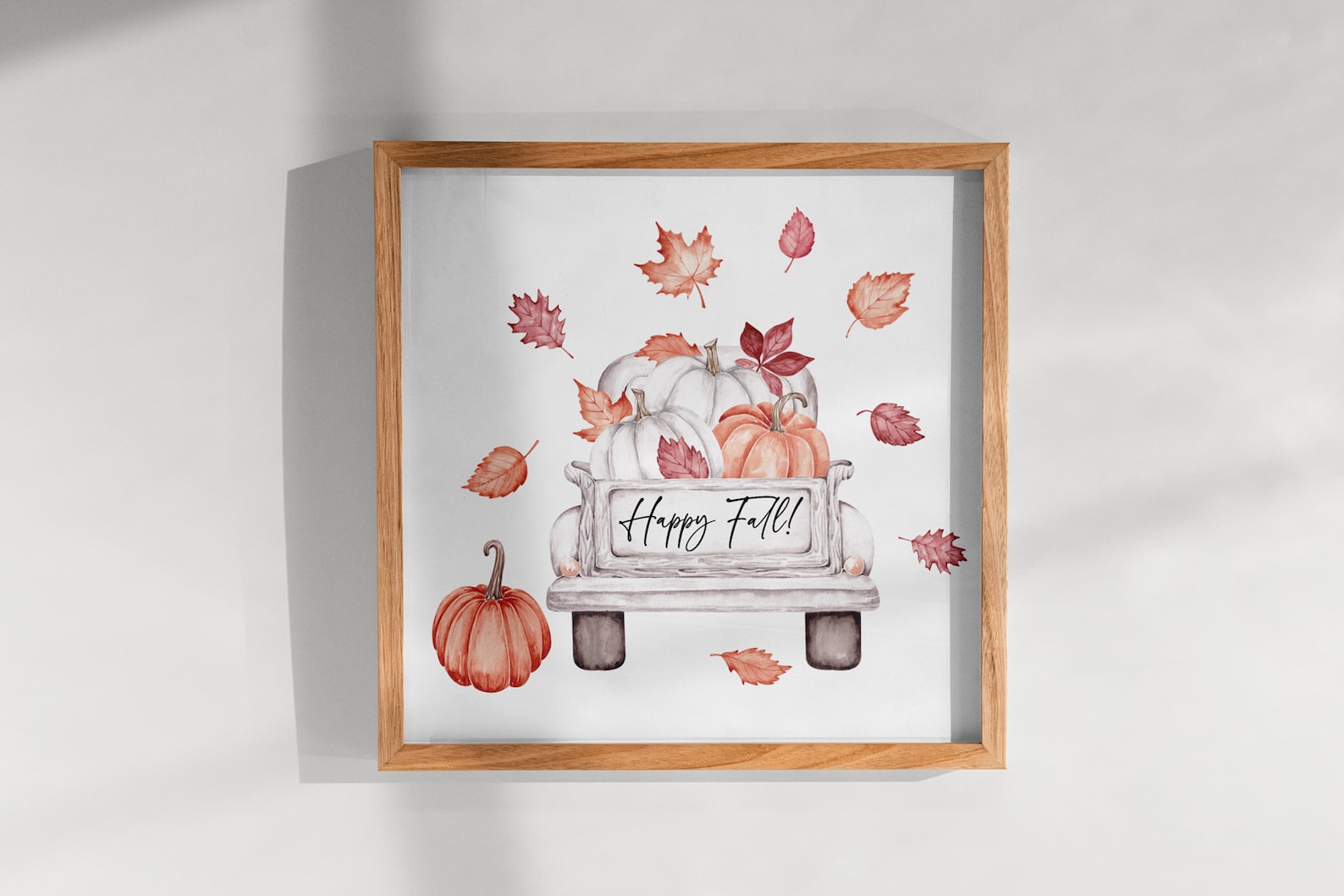 Fall Pumpkins Leaves Printable Clip Art Thanksgiving Watercolor Prints ...