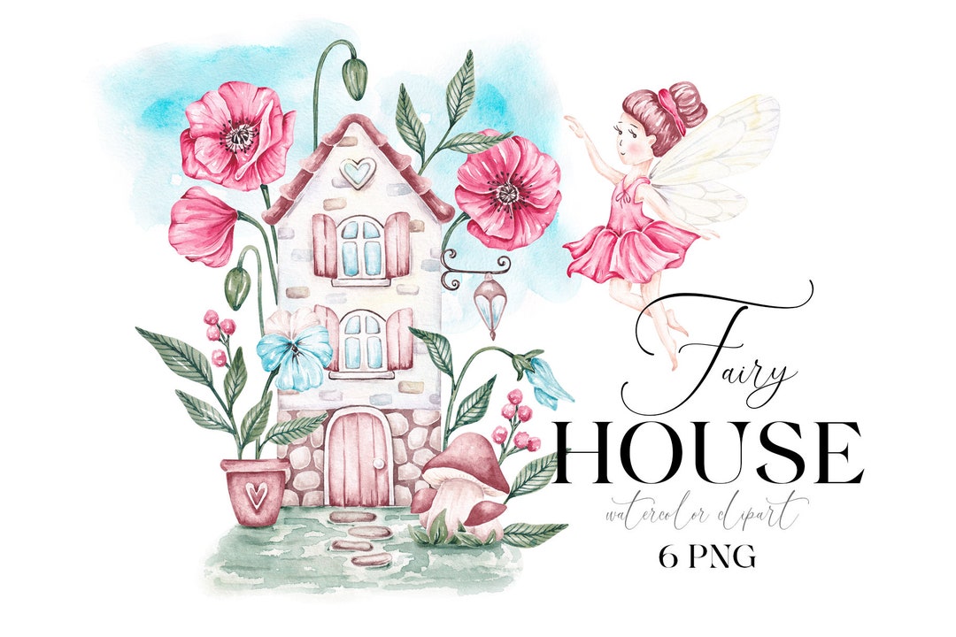 Watercolor Fairy House Png Clipart. Magic Fairy Tale Clip Art. Fantasy ...