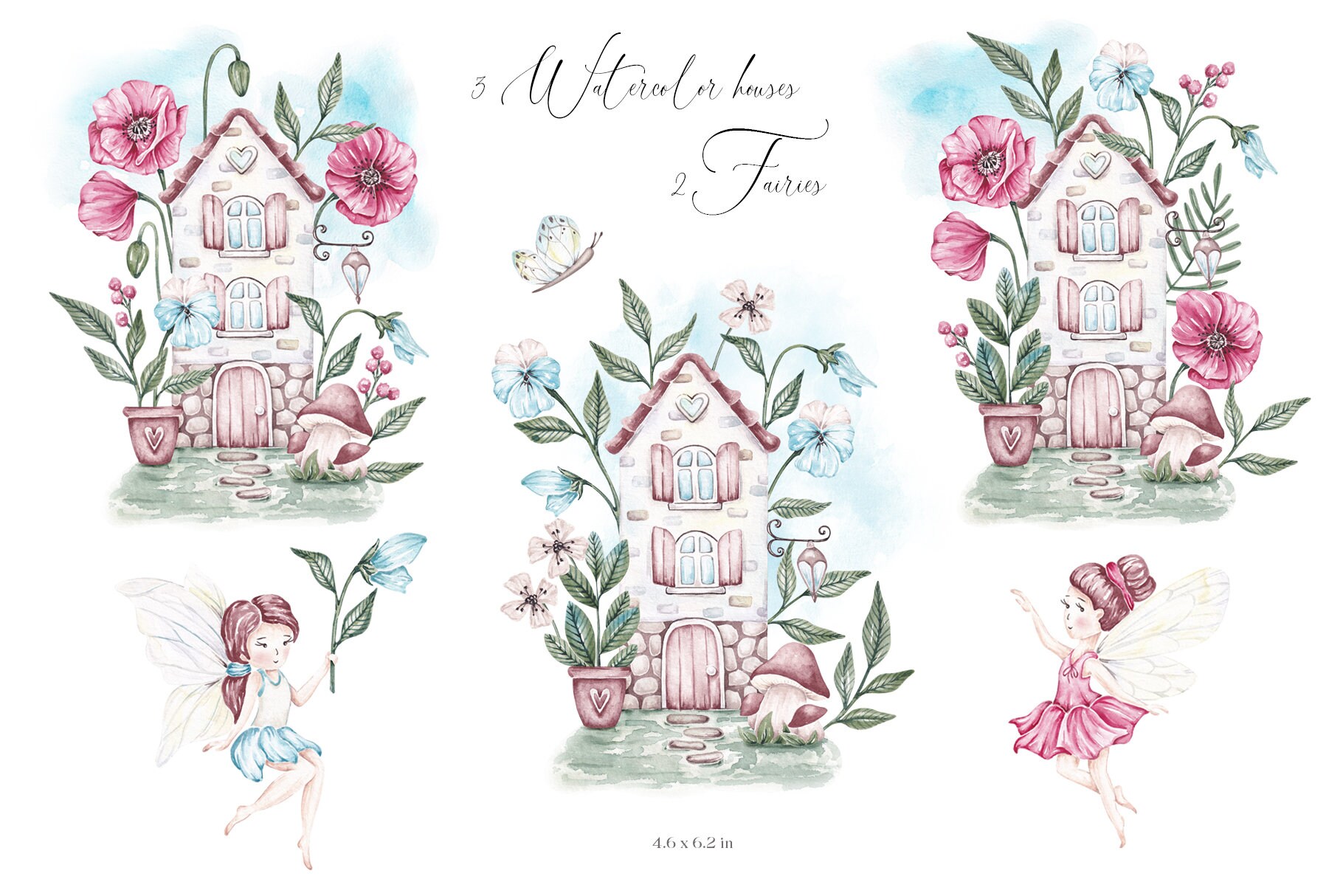 Watercolor Fairy House Png Clipart. Magic Fairy Tale Clip Art. Fantasy ...