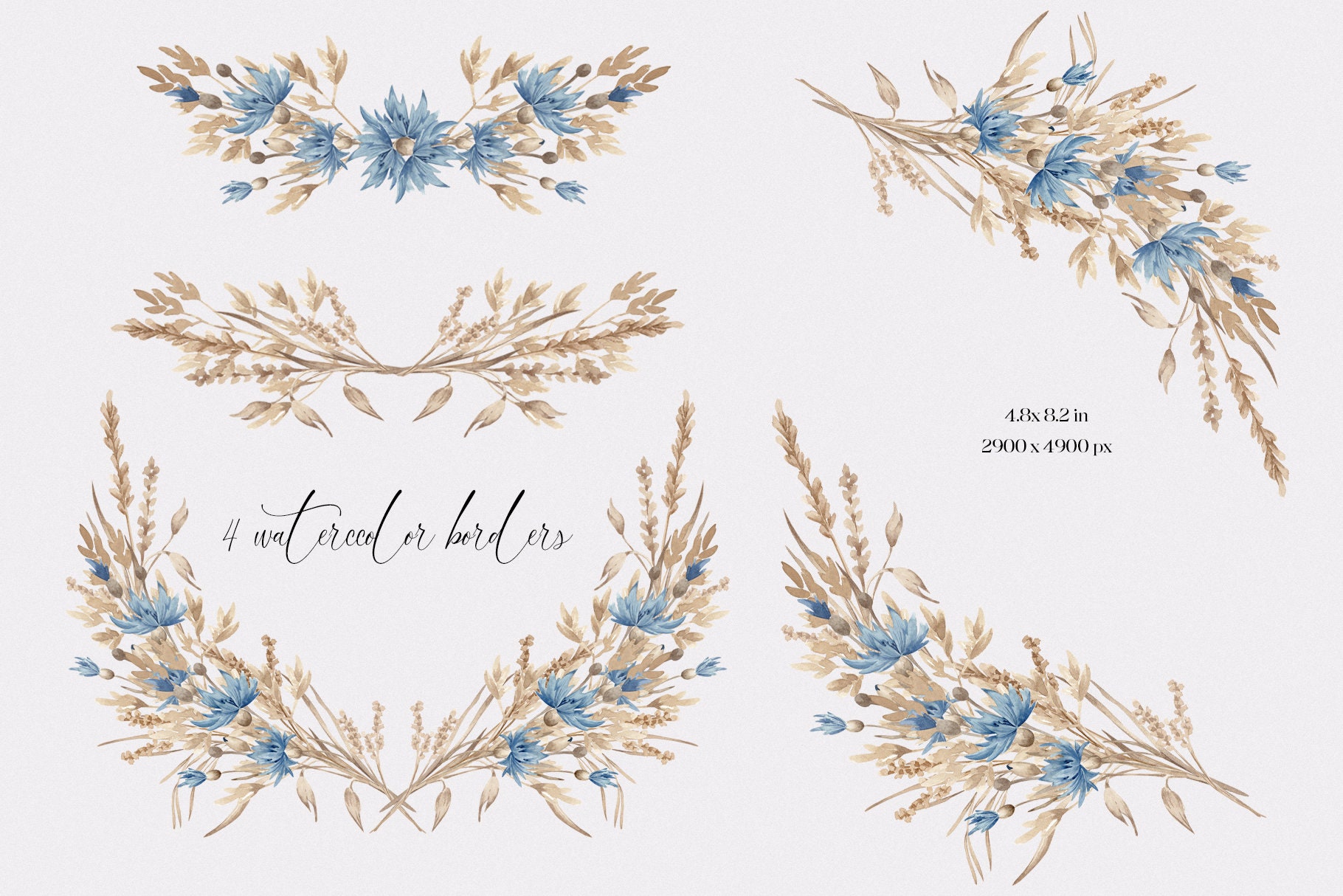 Wheat Rustic Frame Border Wreath Clip Art Png. Summer Field Dried ...
