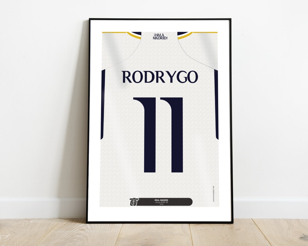 Poster Real Madrid Rodrygo Jersey 2023/24 / Poster Liga BBVA / Real ...