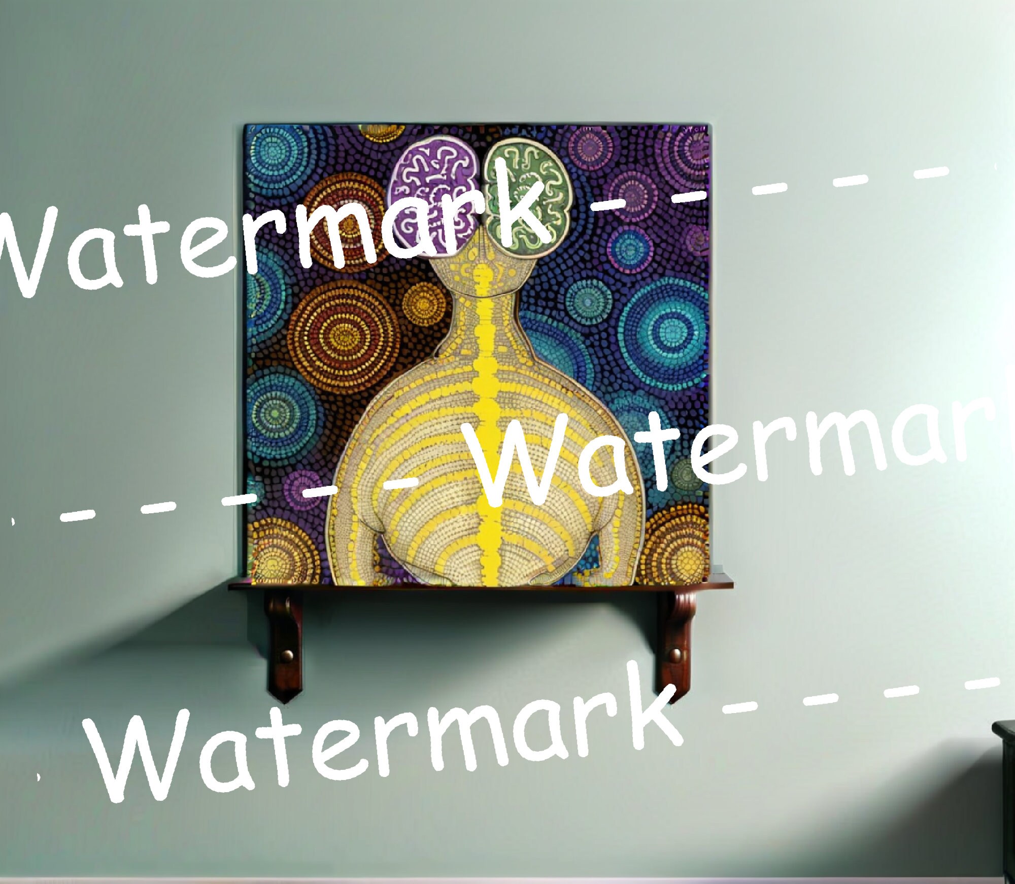 Neuroscape: A Fusion of Neuro Science and Art Digital Image the Brain and Spinal Cord, Left ...