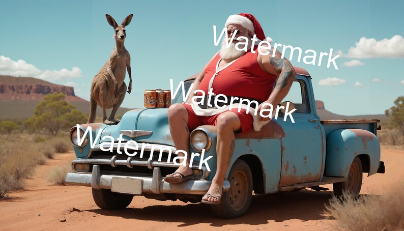 Aussie Christmas Image - Santa on a Rusty Holden Ute With a Few Brews ...