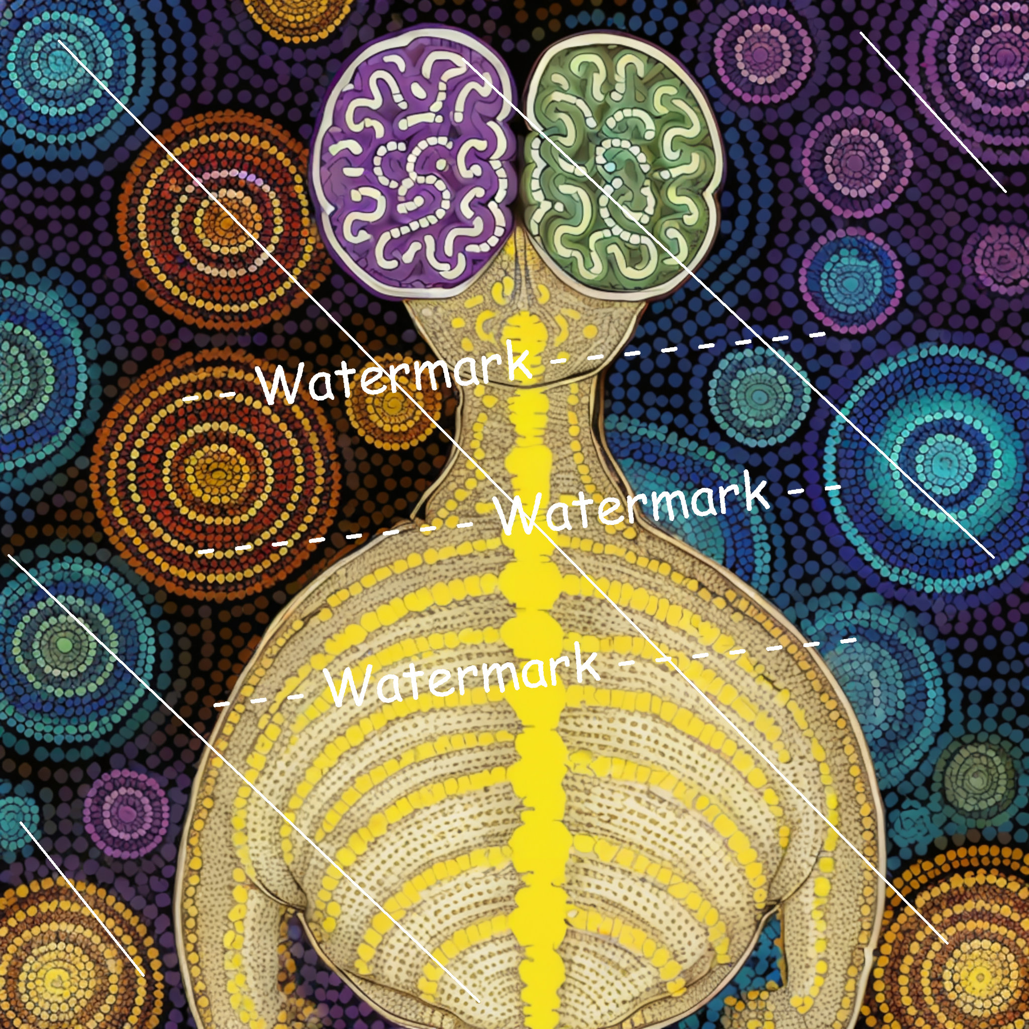 Neuroscape: A Fusion of Neuro Science and Art Digital Image the Brain and Spinal Cord, Left ...