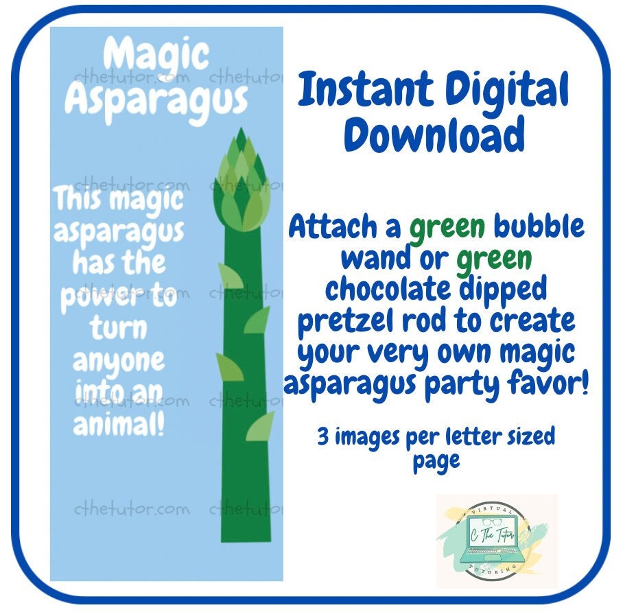 Magic Asparagus Party Favor - Etsy