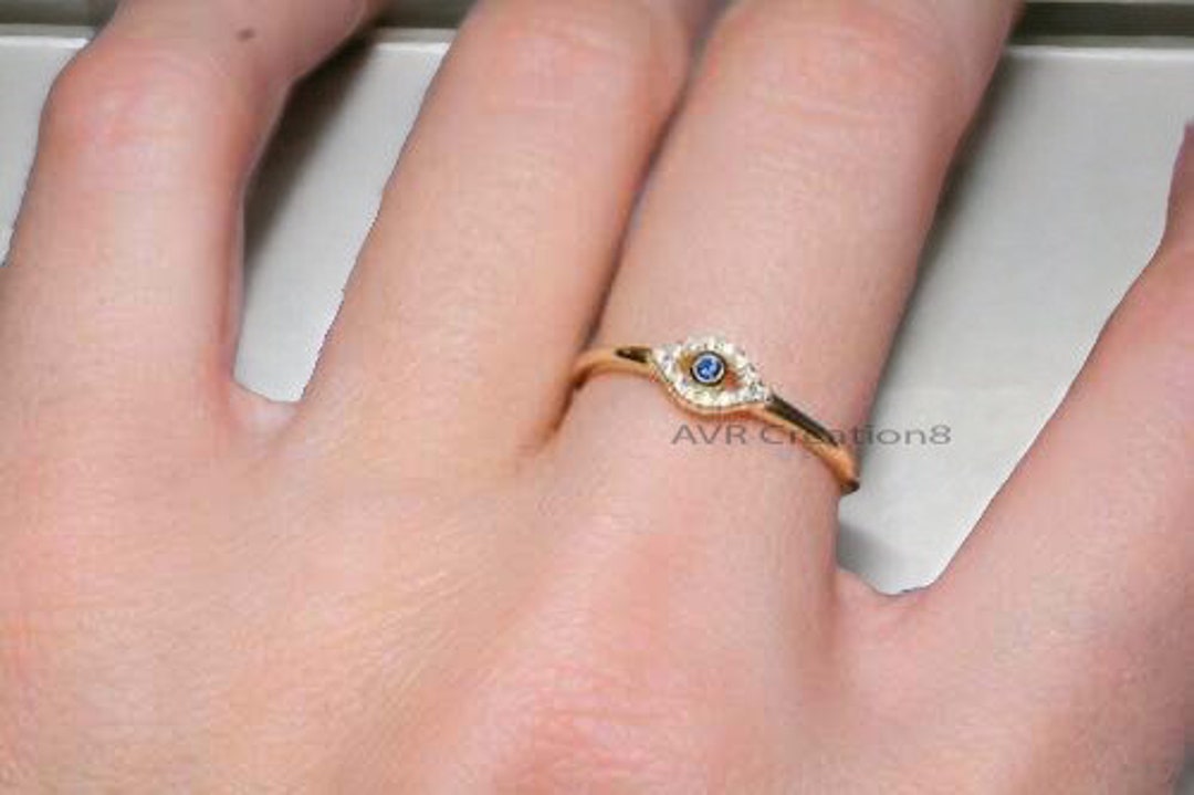 Evil Eye Ring Blue Sapphire Evil Eye Ring Gemstone Evil Eye - Etsy