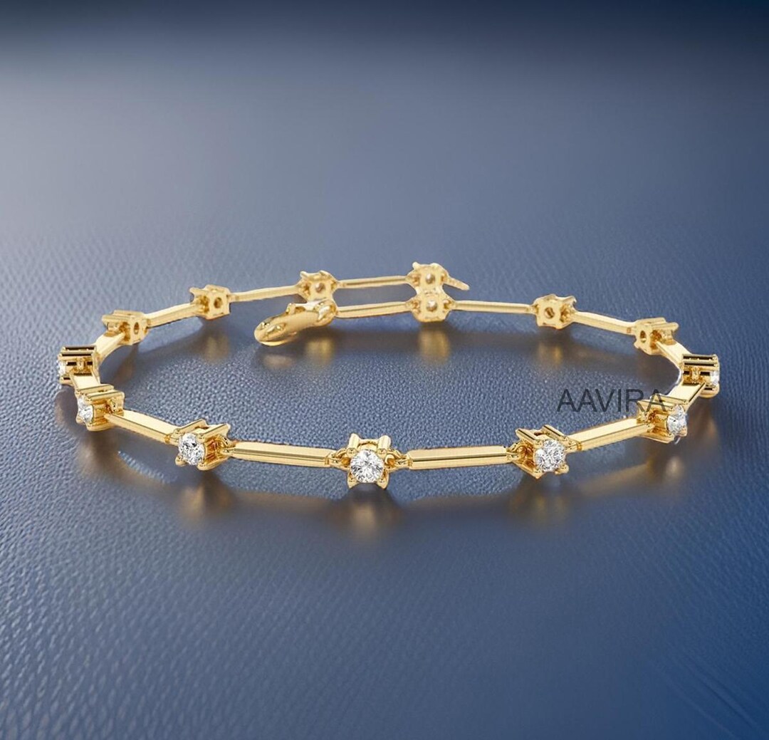 Minimalist Diamond Bracelet, Bridal Bracelet, Simple Diamond Bracelet ...