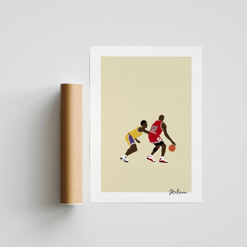 Michael Jordan Dunk Kobe Bryant Poster NBA Poster Jordan - Etsy