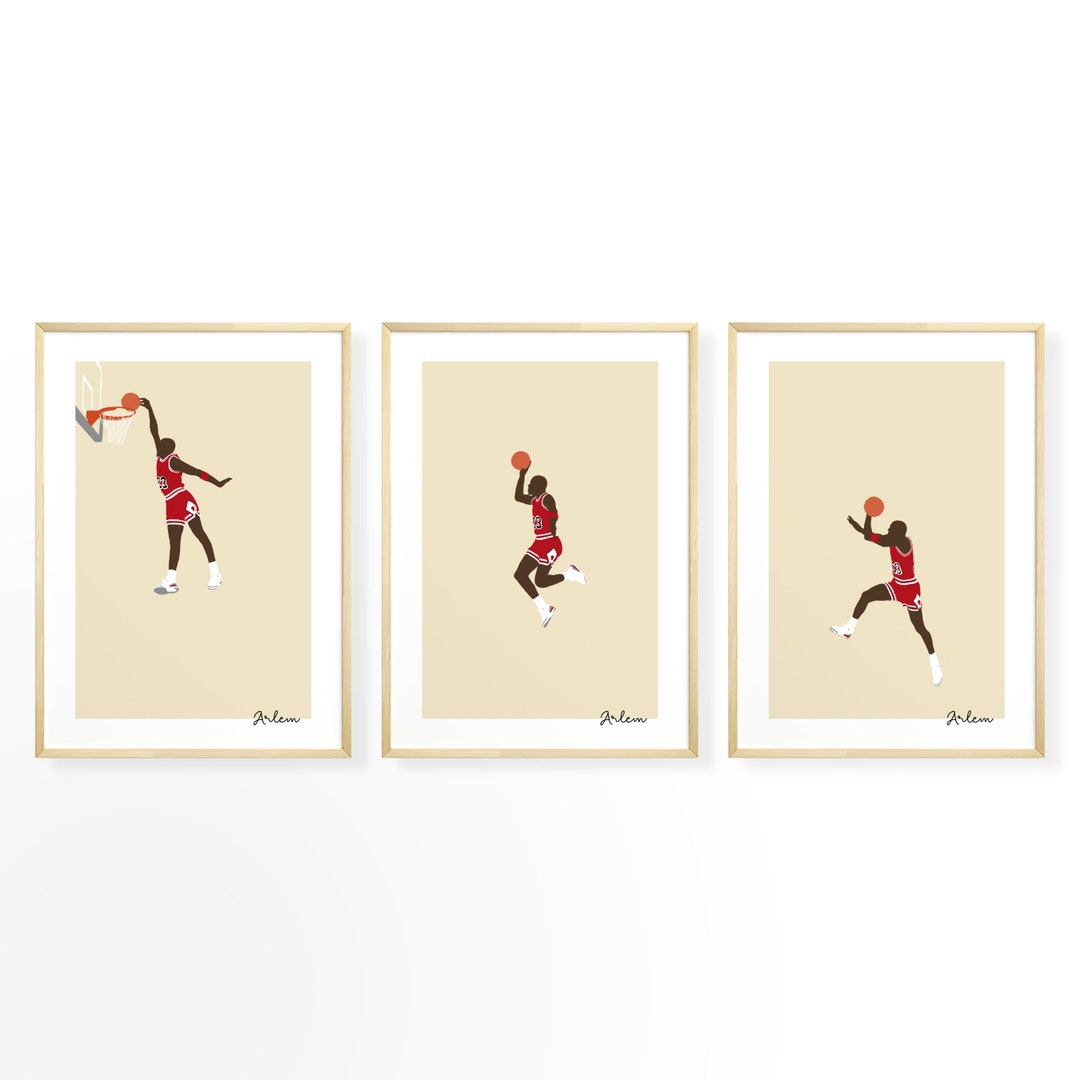 Set of 3 Michael Jordan Dunk Posters NBA Poster Jordan - Etsy