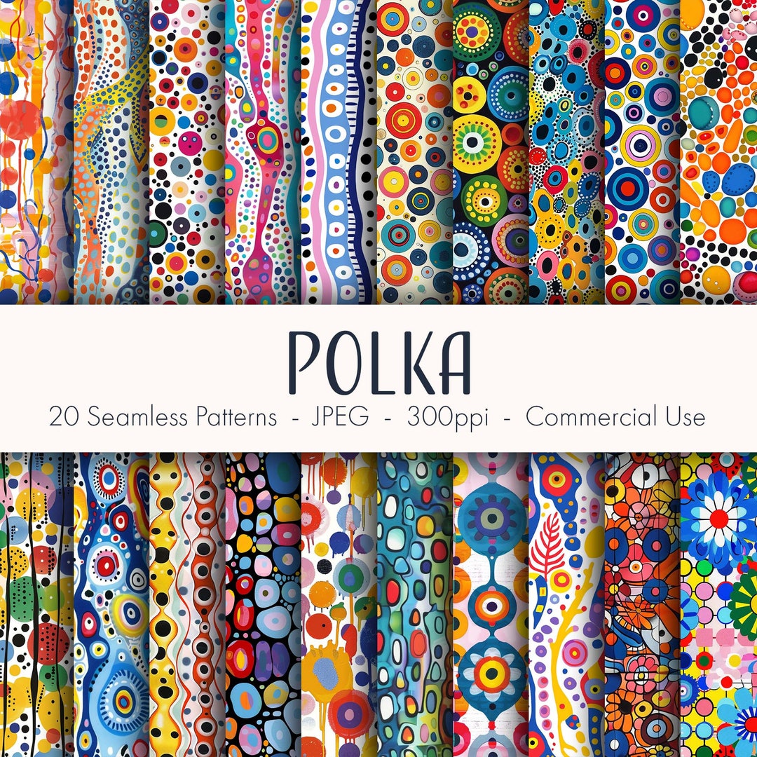 Polka Seamless Patterns, Printable Digital Paper, Commercial Use, JPEG ...