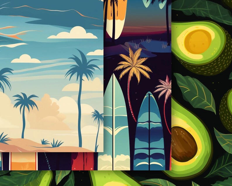 California Patterns, Printable Digital Paper, Commercial Use, JPEG ...