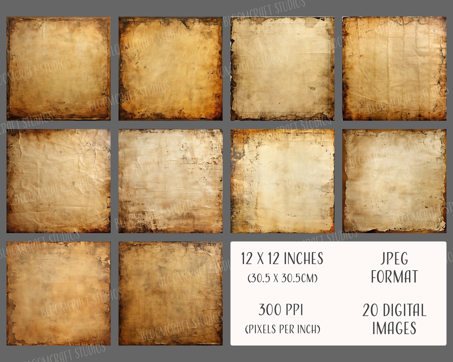 Parchment Digital Images, Printable Digital Paper, Instant Download ...